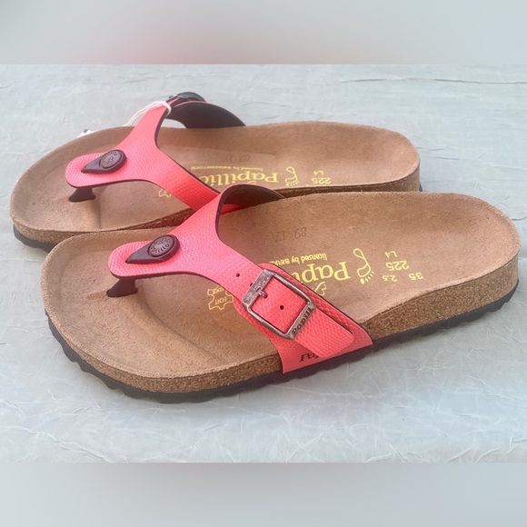 Birkenstock | Shoes | New Birkenstock Papillio Gizeh Turin Coral Orange ...